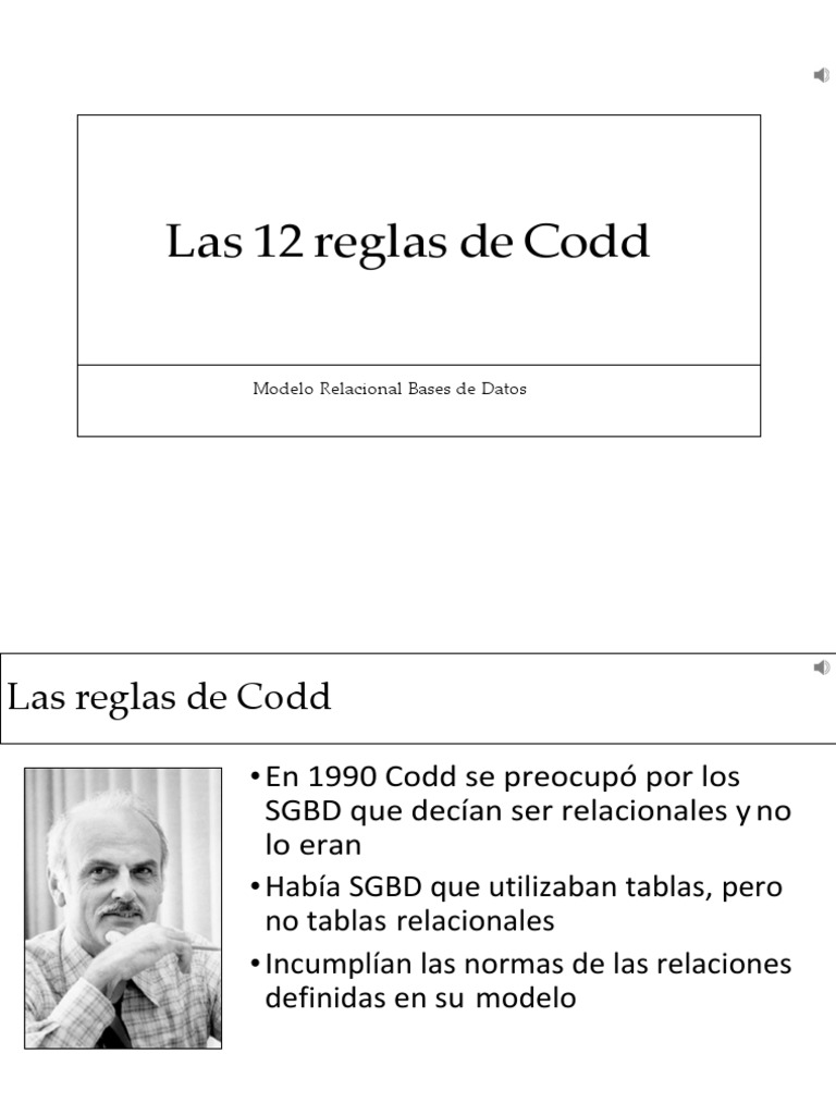 Reglas Codd | PDF | Base de datos relacional | Bases de datos