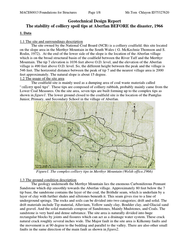 The Stability of Colliery Spoil Tips at Aberfan BEFORE The Disaster ...