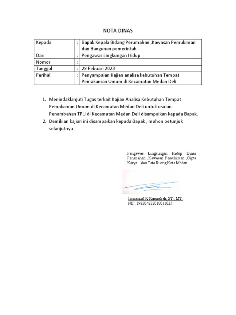 Nota Dinas | PDF