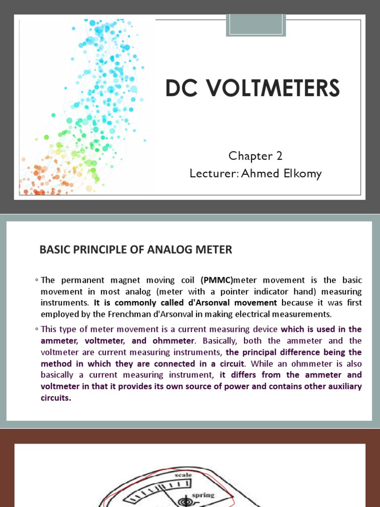 Lecture Notes On DC Voltmeter | PDF | Electrical Engineering | Electricity