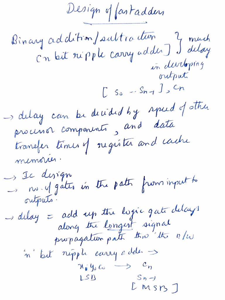 Design of Fast Adders PDF | PDF