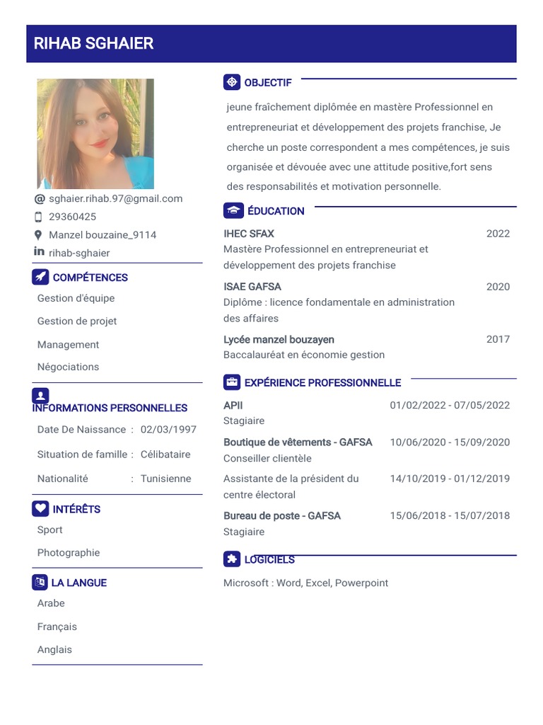 CV Rihab Sghaier-3 | PDF
