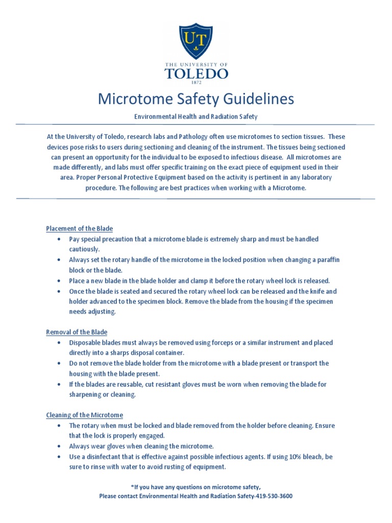 Microtome Safety Guidelines for Labs | PDF