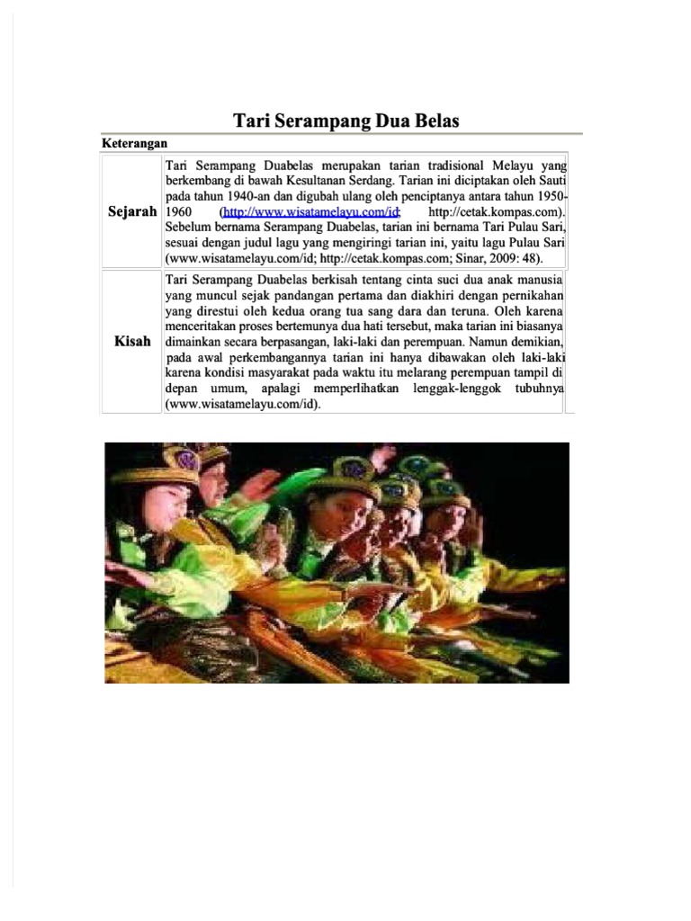 Sejarah dan Makna Tari Serampang Duabelas | PDF