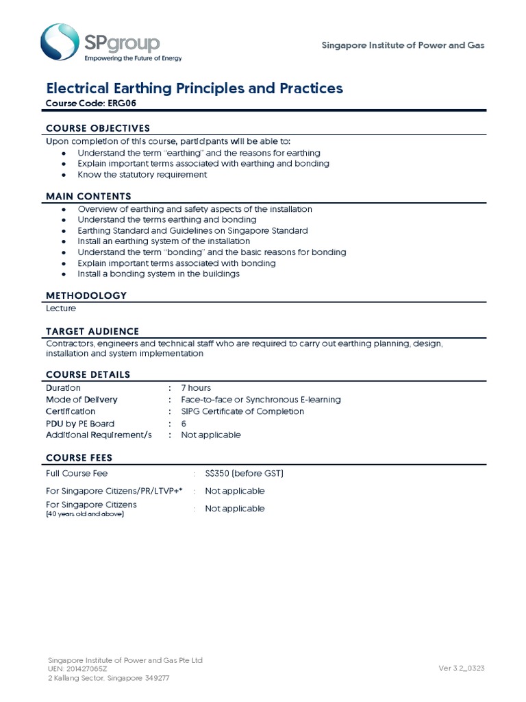 ERG06 Electrical+Earthing+Principles+and+Practices | PDF | Singapore ...