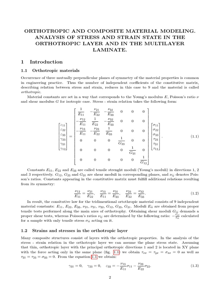 Orthotropic Material Stress Analysis | PDF | Stress (Mechanics ...