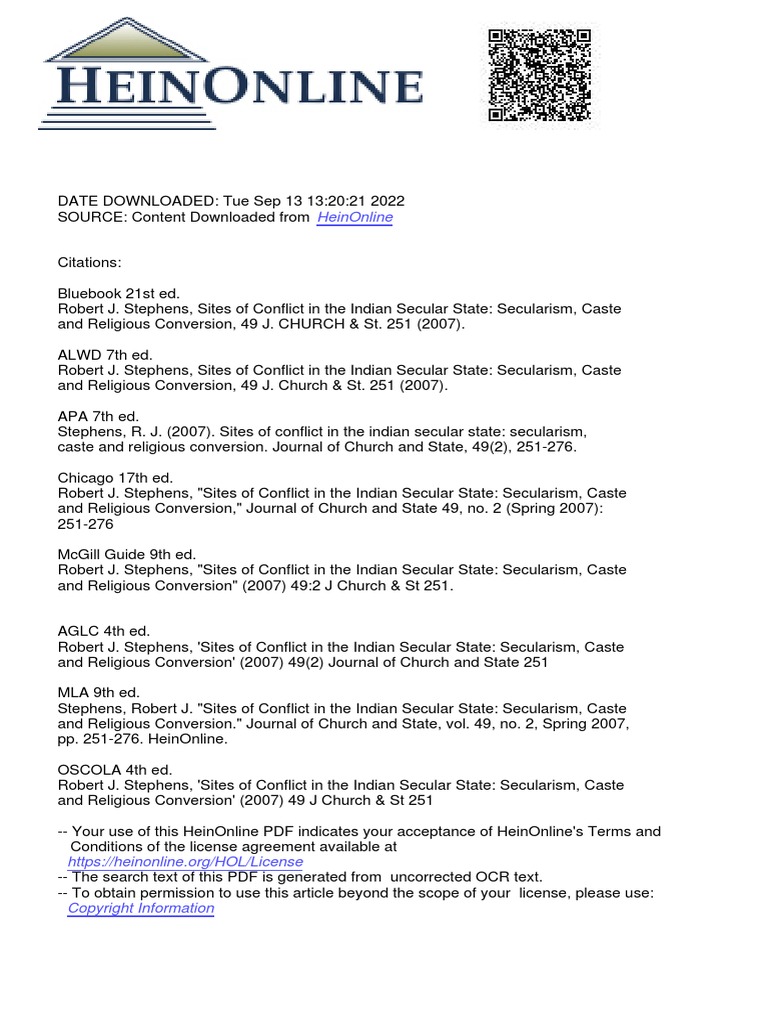 Caste and Religious Conversion | PDF | Secularism | Mahatma Gandhi