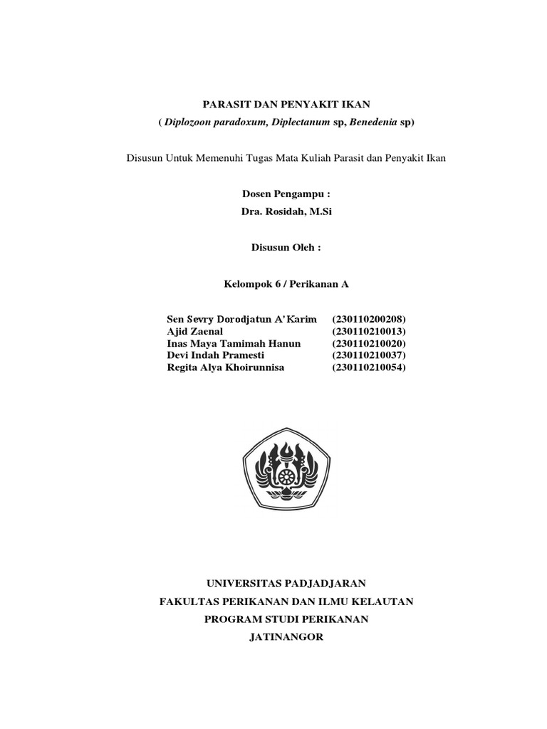Parasit Penyakit Ikan: Diplozoon & Diplectanum | PDF