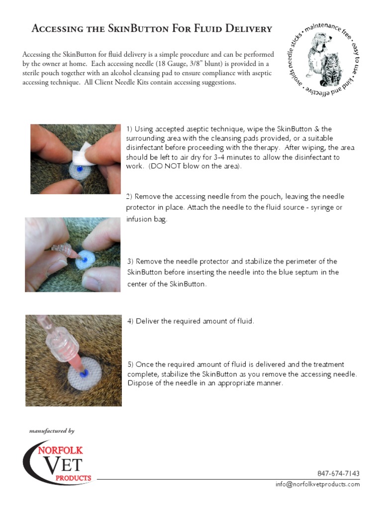 Skin Button Accessing Instructions 2017 10 | PDF | Intravenous Therapy ...