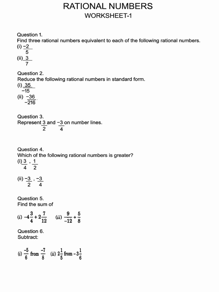 Rational Numbers | PDF