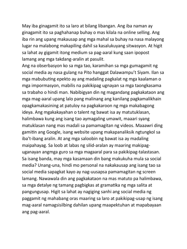 Ang Na Obserbasyon Ko Sa Mga Tao | PDF