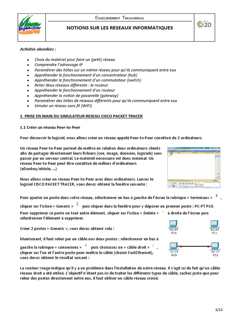 Notion Sur Les Reseaux Informatiques - Cisco - Odt | PDF | Adresse IP | Réseau informatique