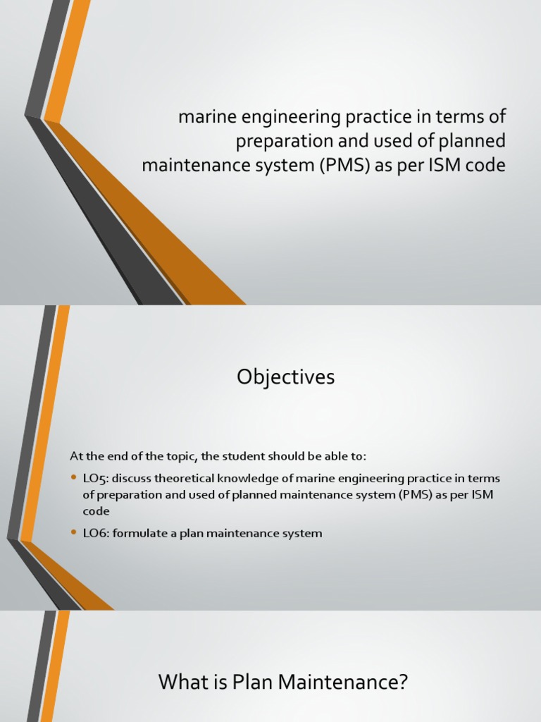 Planned Maintenance Systems: Requirements and Implementation for Marine ...