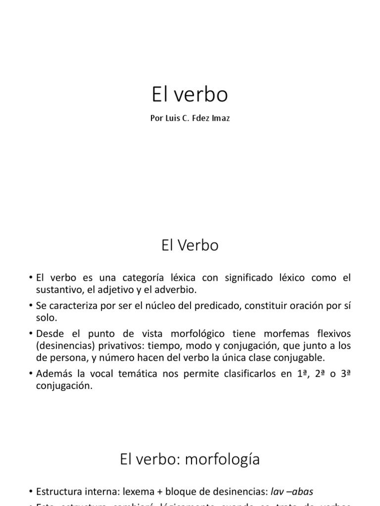 El Verbo | PDF | Verbo | Conjugación gramatical