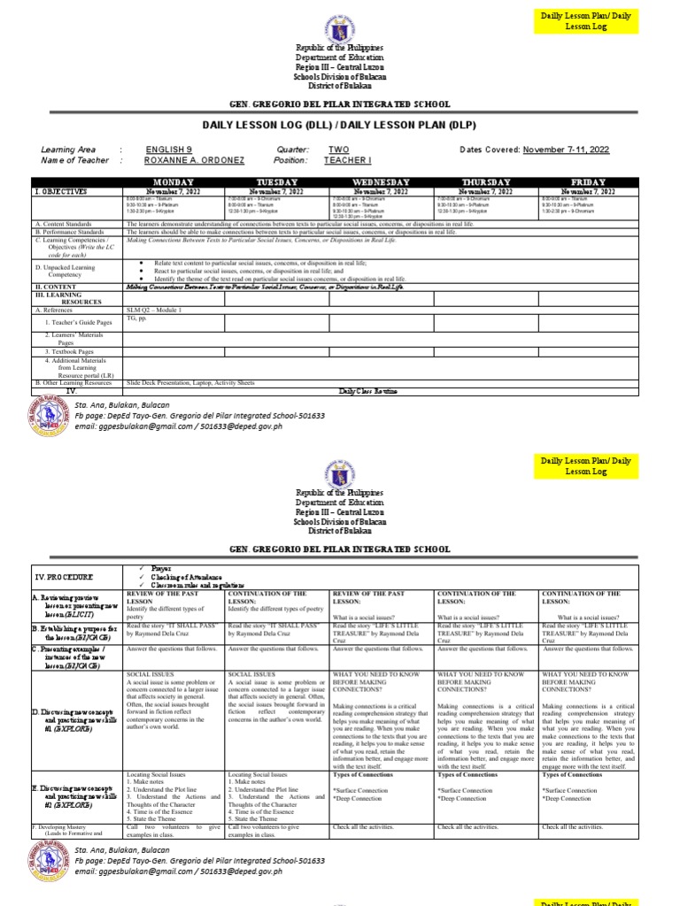 Eng DLL Q2 Week 1 | PDF | Reading Comprehension | Learning