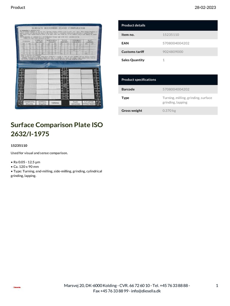 Surface Roughness Comparator ISO 2632 - I-1975 | PDF