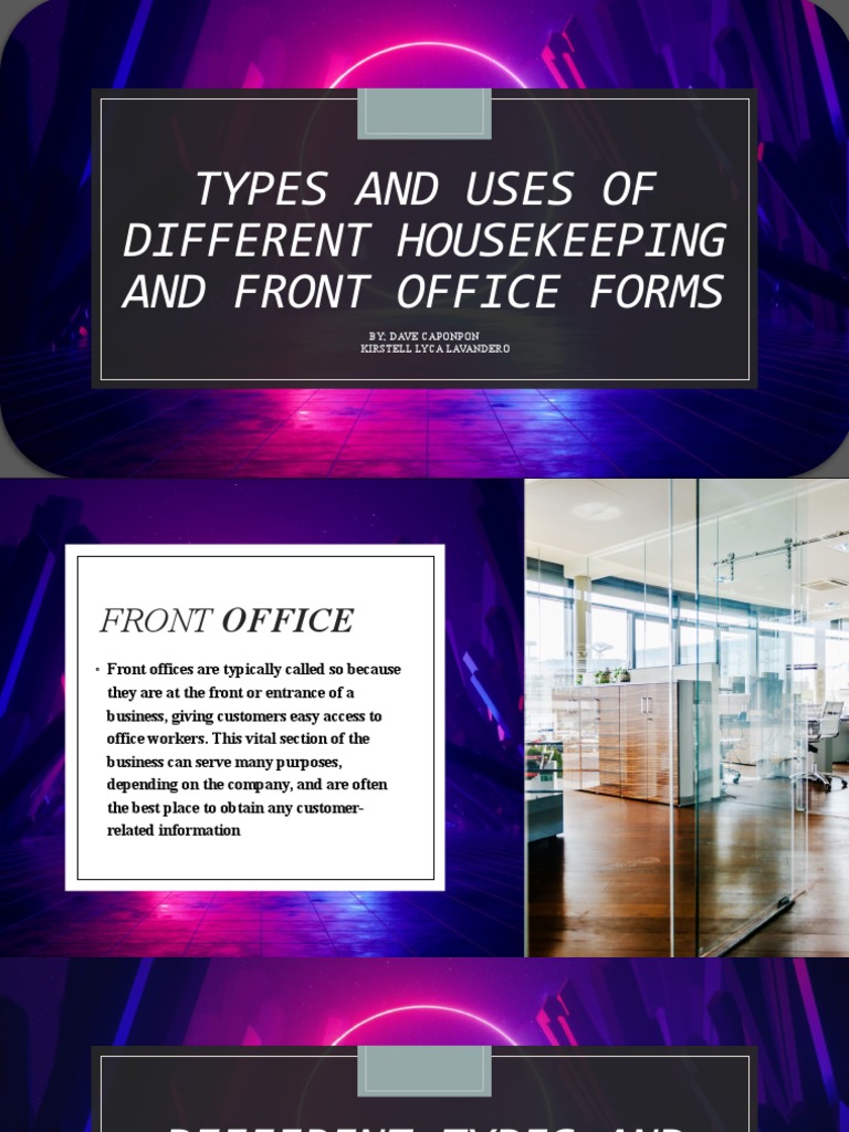 Types and Uses of Different Housekeeping and Front Office Forms | PDF ...