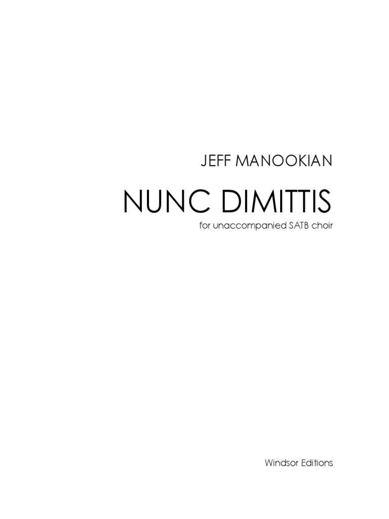 Джефф Манукян Nunc Dimittis | PDF