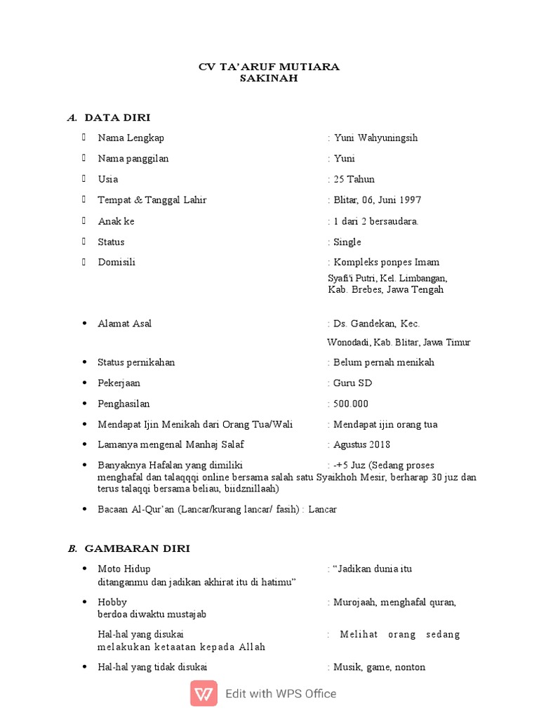 CV MUTIARA SAKINAH1.docx | PDF