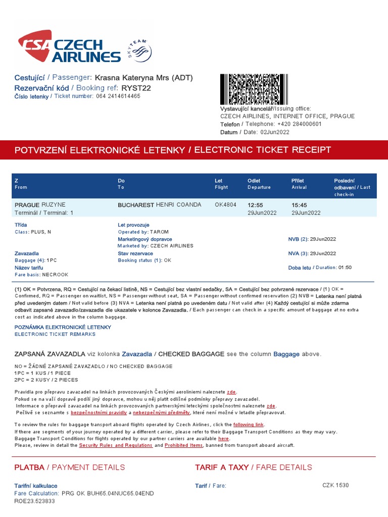 Your Electronic Ticket-EMD Receipt PDF | PDF