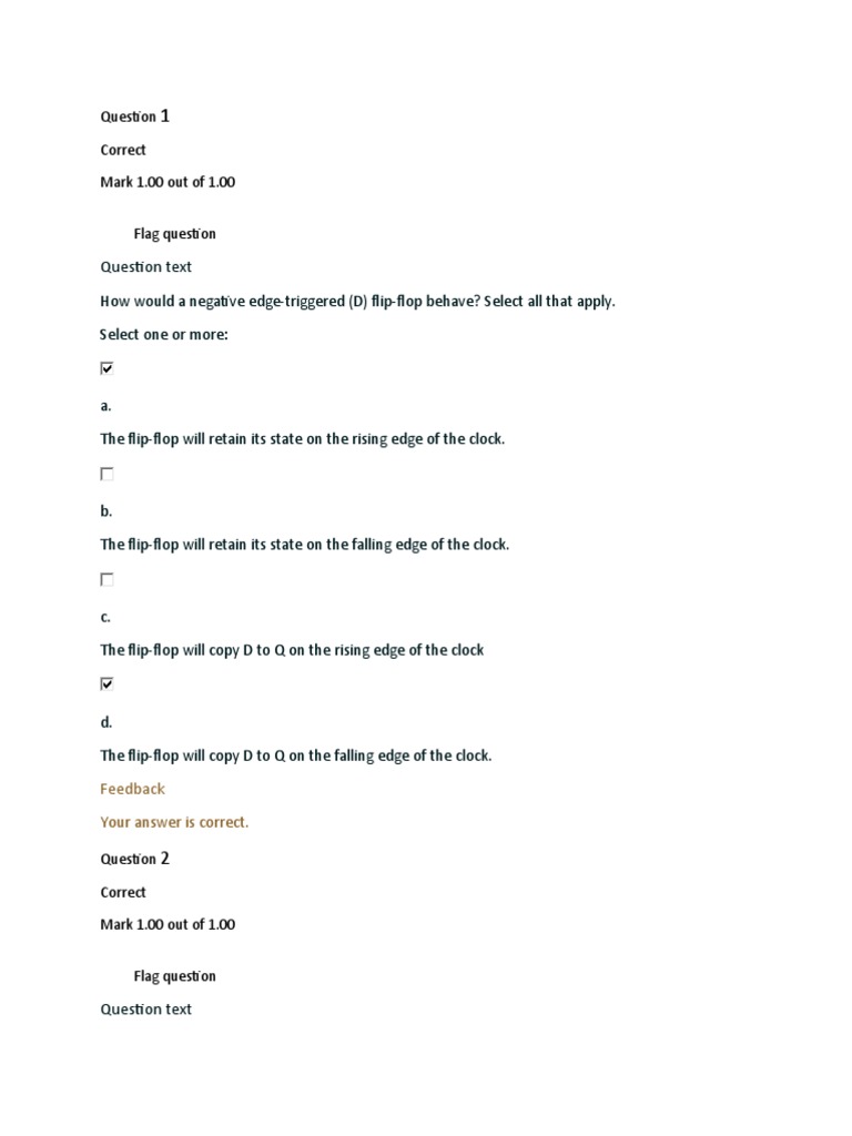 Logic Circuit & Switching Theory Pre - Final Quiz 1 | PDF ...