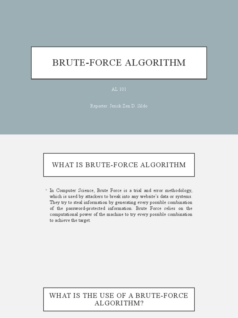 Brute Force Algorithm | PDF | Password | Computing