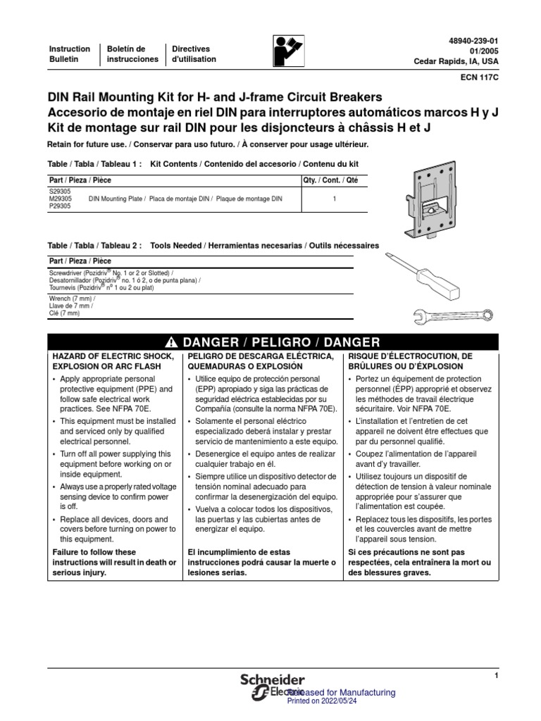 DIN Rail Mounting Kit | PDF | Physical Quantities | Power Engineering
