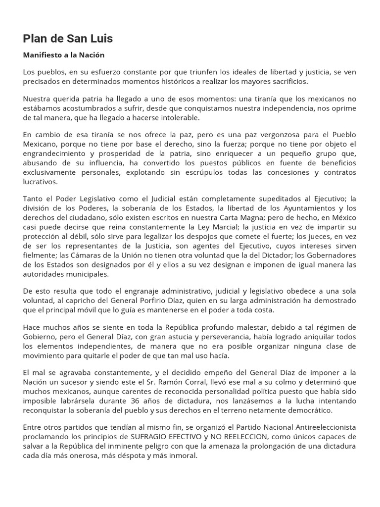 Plan de San Luis | PDF | México | República