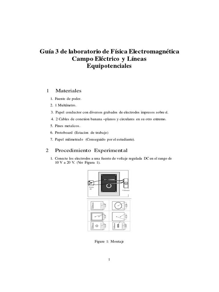 Guia 3. Campo Electrico y Lineas Equipotenciales | PDF | Ciencias fisicas | Ingenieria Eléctrica