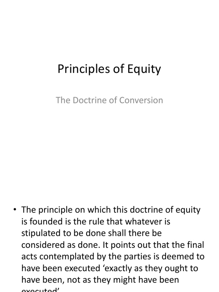 Doctrine of Conversion PDF | PDF | Trust Law | Title (Property)
