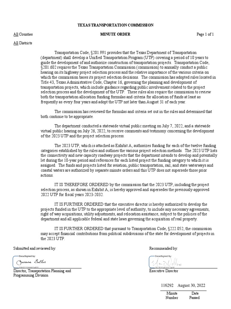 Utp-2023 TxDOT Unified Transportation Plan For 2023 | PDF | Texas | Transport