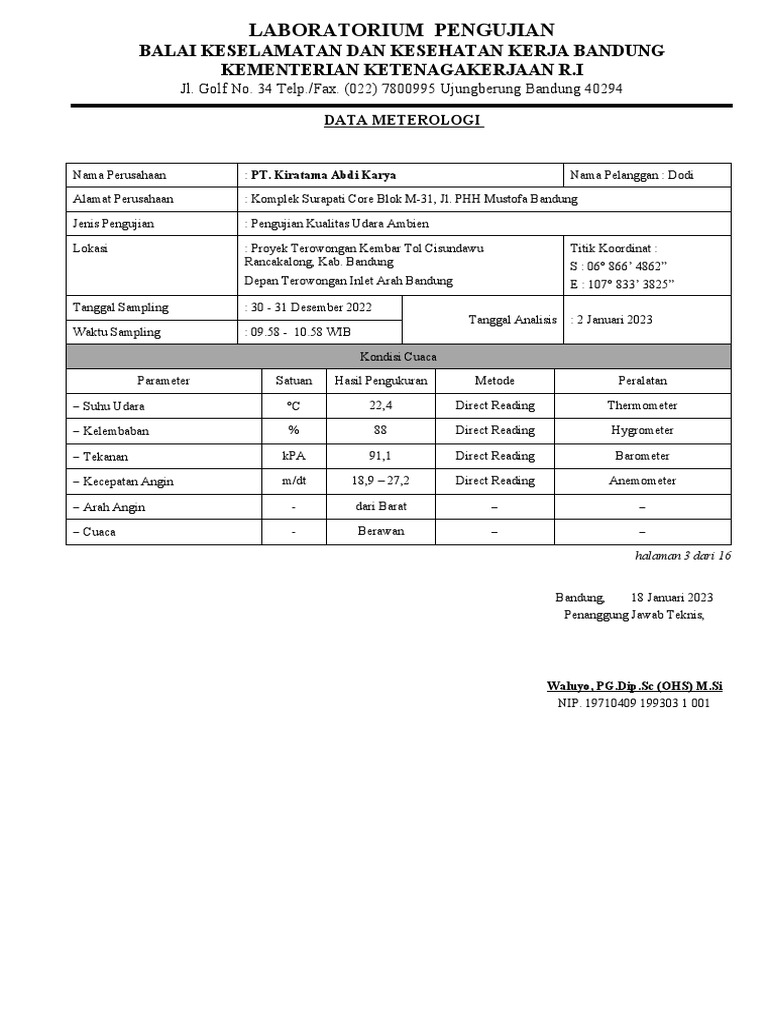 Data Meterologi | PDF