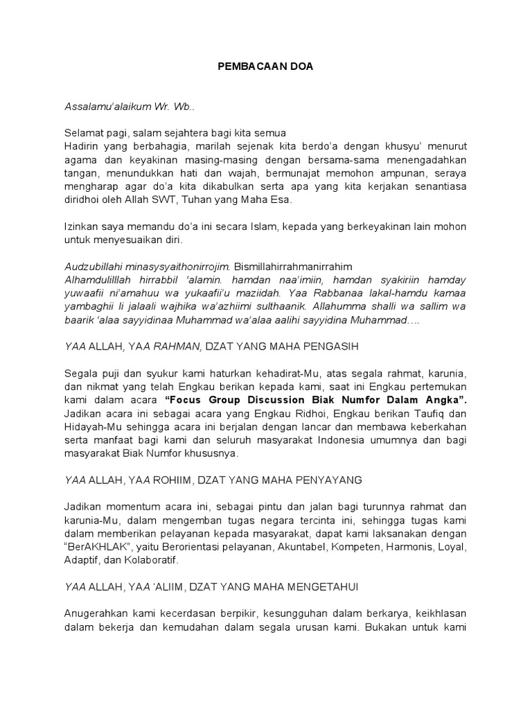 Pembacaan Doa | PDF | Pengembangan Diri | Agama & Spiritualitas