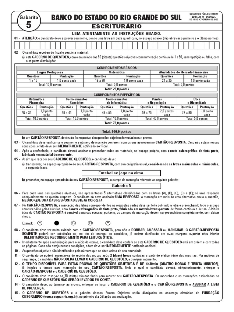 Prova Escrit - Gabarito 5 | PDF | Taxa de câmbio | Juros