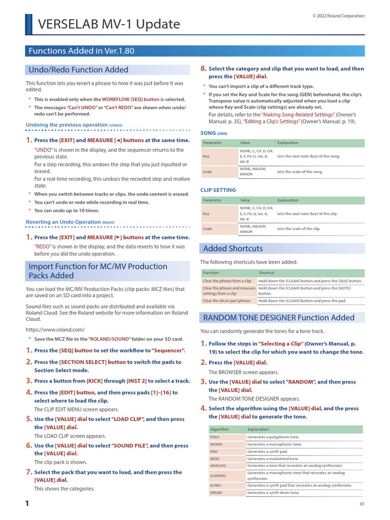 MV-1 Update | PDF | Synthesizer | Sound Production