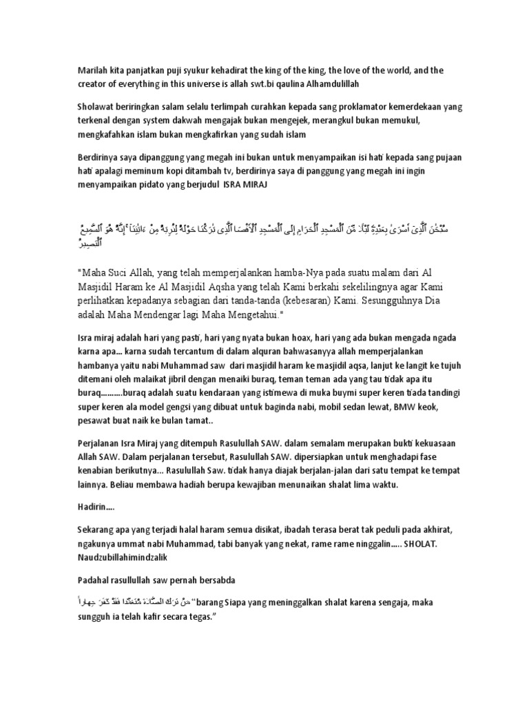 Pidato Isra Miraj | PDF