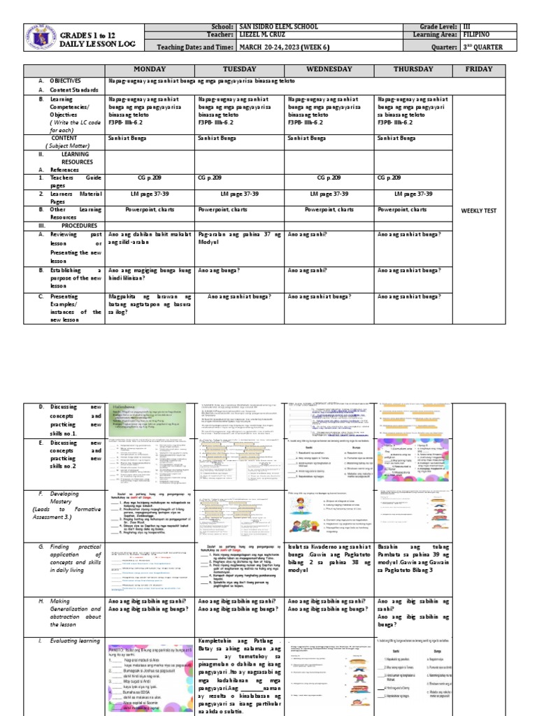 q3 Filipino Week 6 DLL Final | PDF