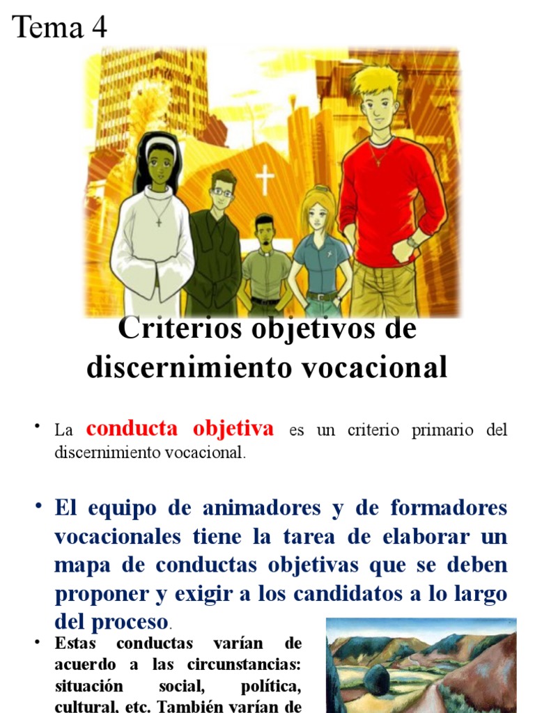 Tema 4 Criterios Objetivos de Discernimiento Vocacional | PDF ...
