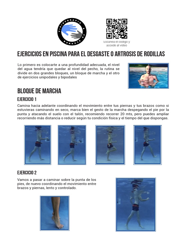 Ejercicios en Piscina para El Desgaste o Artrosis de Rodillas | PDF