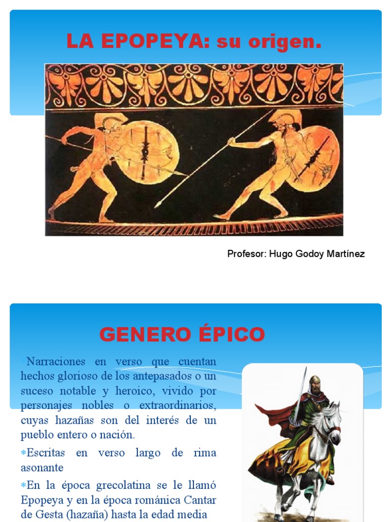 Ppt. Lenguaje La Epopeya 14-07-2017 | PDF | Poesía épica