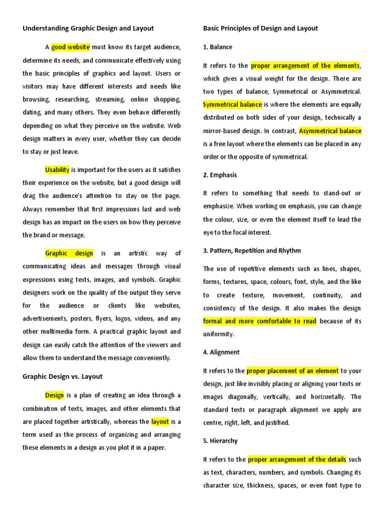 Graphic Design Principles Explained | PDF | Page Layout | Graphic Design