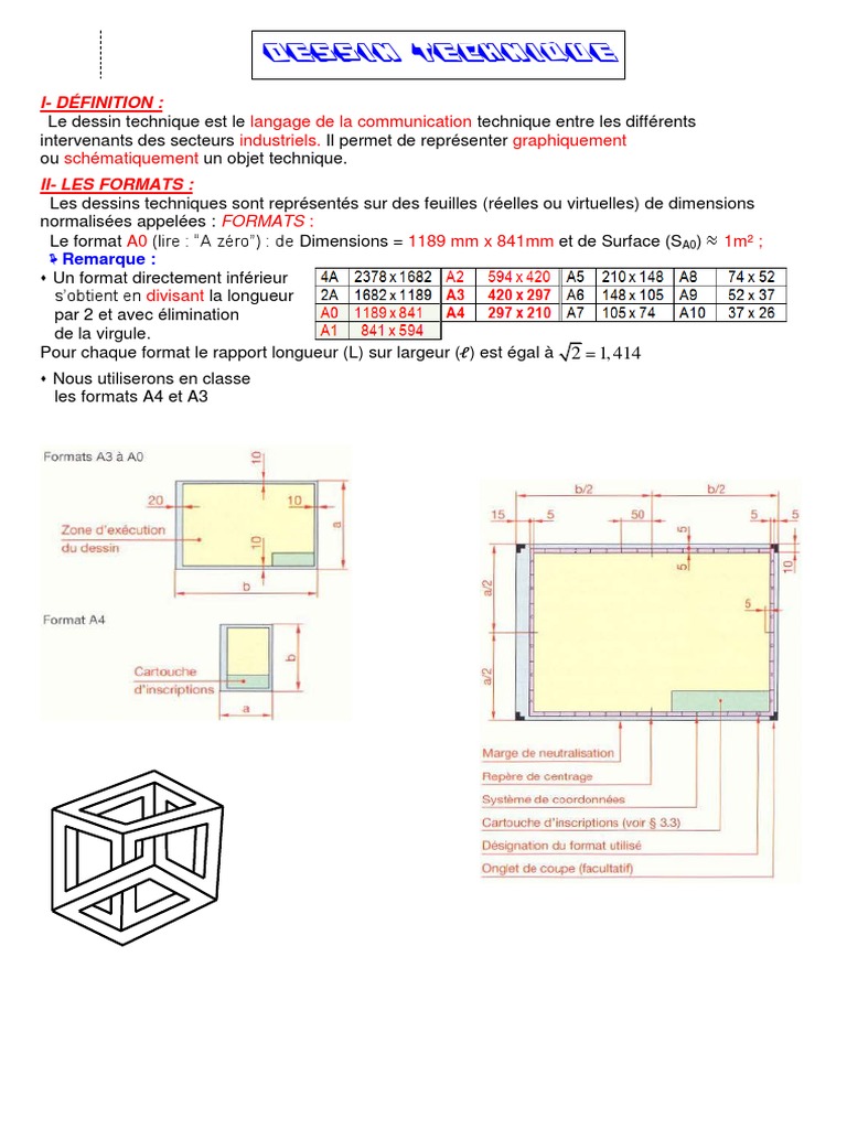Mise en page du dessin technique A4 | PDF | Dessin technique | Dessin