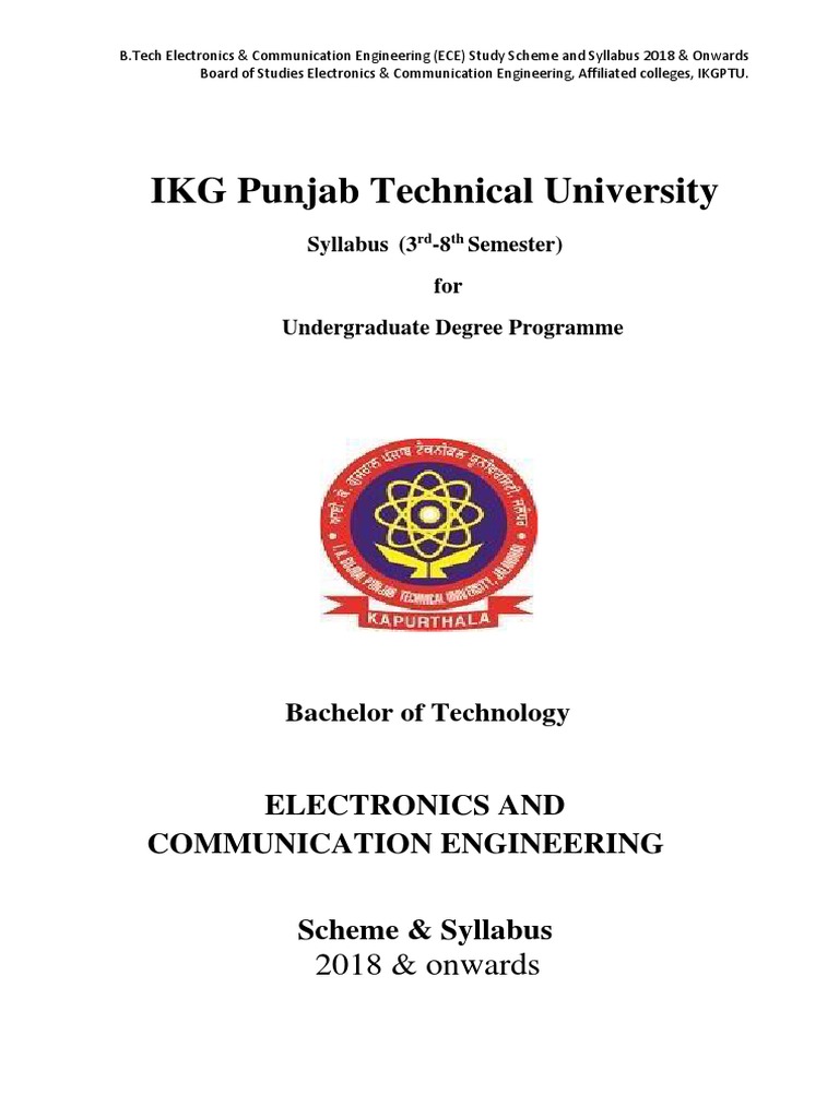 B.Tech - ECE - Study Scheme Syllabus Upto - 8th Sem. 2018 Onwards ...
