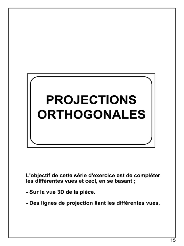 Serie D'exercices Projection Orthogonale PDF | PDF