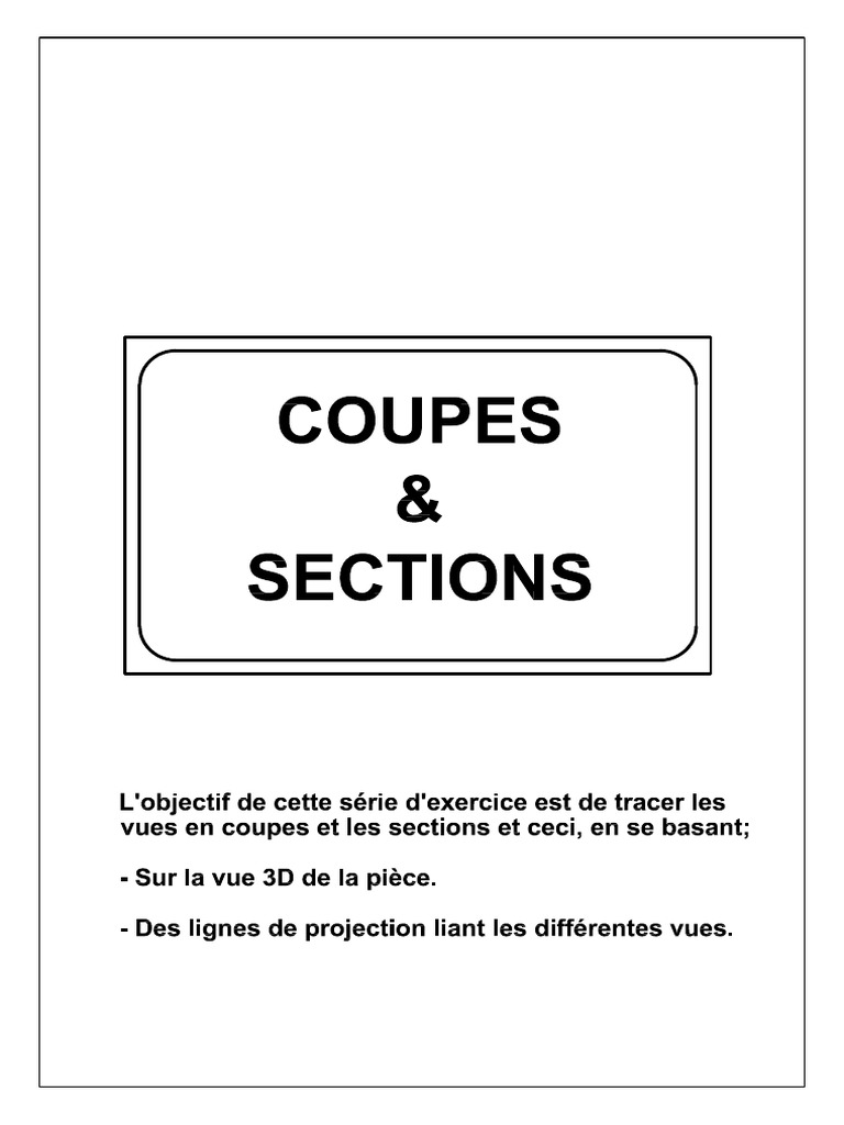 Serie D'exercices Coupes Et Sections PDF | PDF