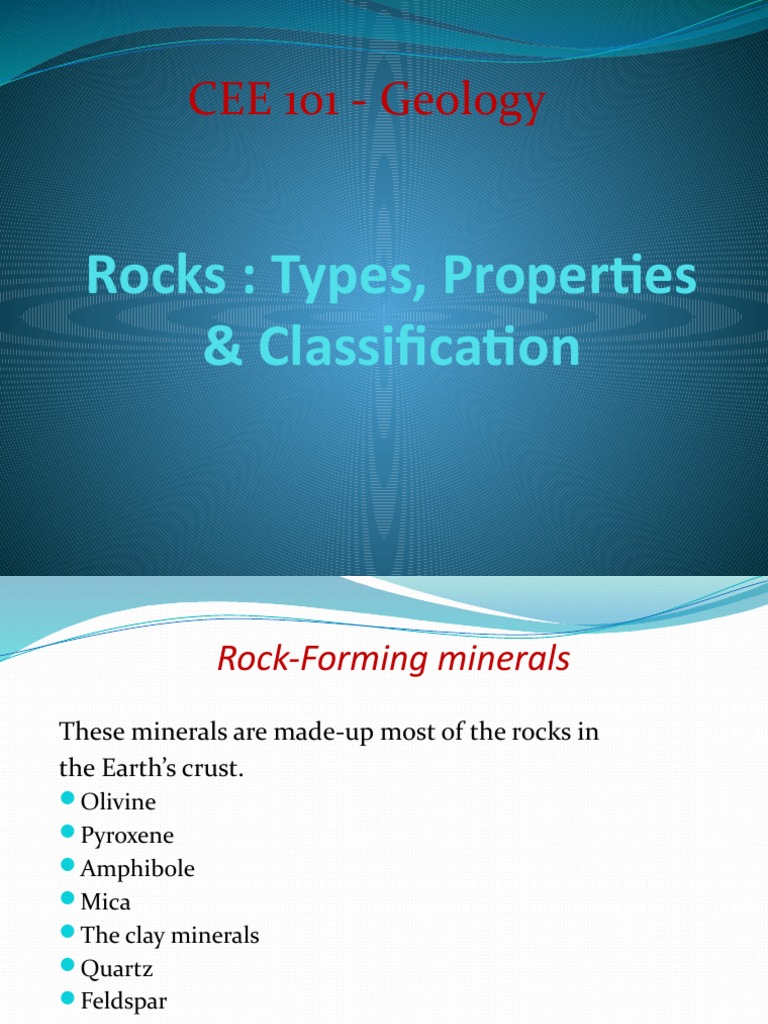 2) Rocks-Types, Properties and Classification | PDF | Igneous Rock ...