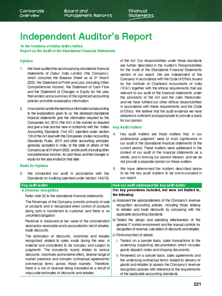 Independent Auditor's Report: Corporate Board and Management Reports Financial Statements | PDF ...