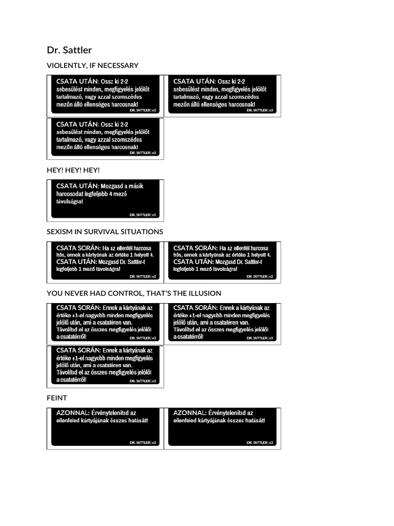 Unmatched Sattler Vs Trex Hun | PDF