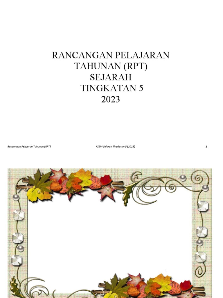 E. 2023 T5 RPT SEJ (Kump.A Sek Ahad-Hanita) | PDF