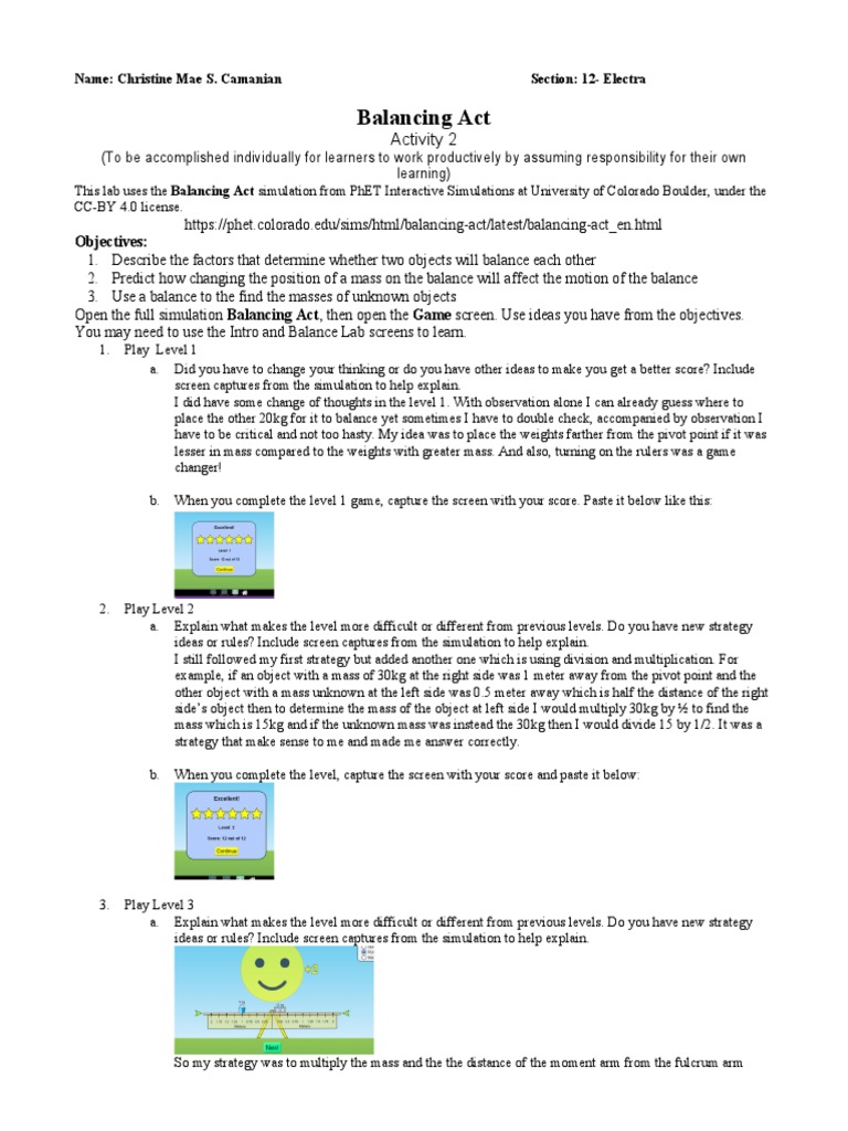 Balancing-Act Game | PDF | Mass | Simulation